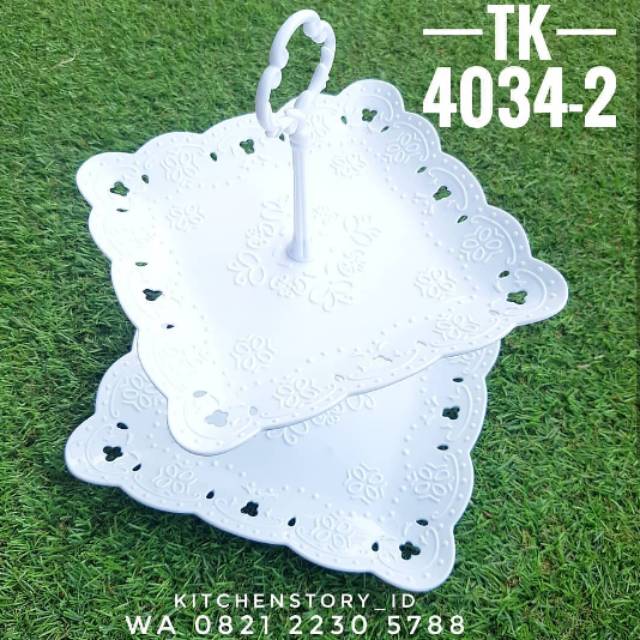 Jual Cake Tray Persegi 2 Susun (TK 4034-2) | Shopee Indonesia
