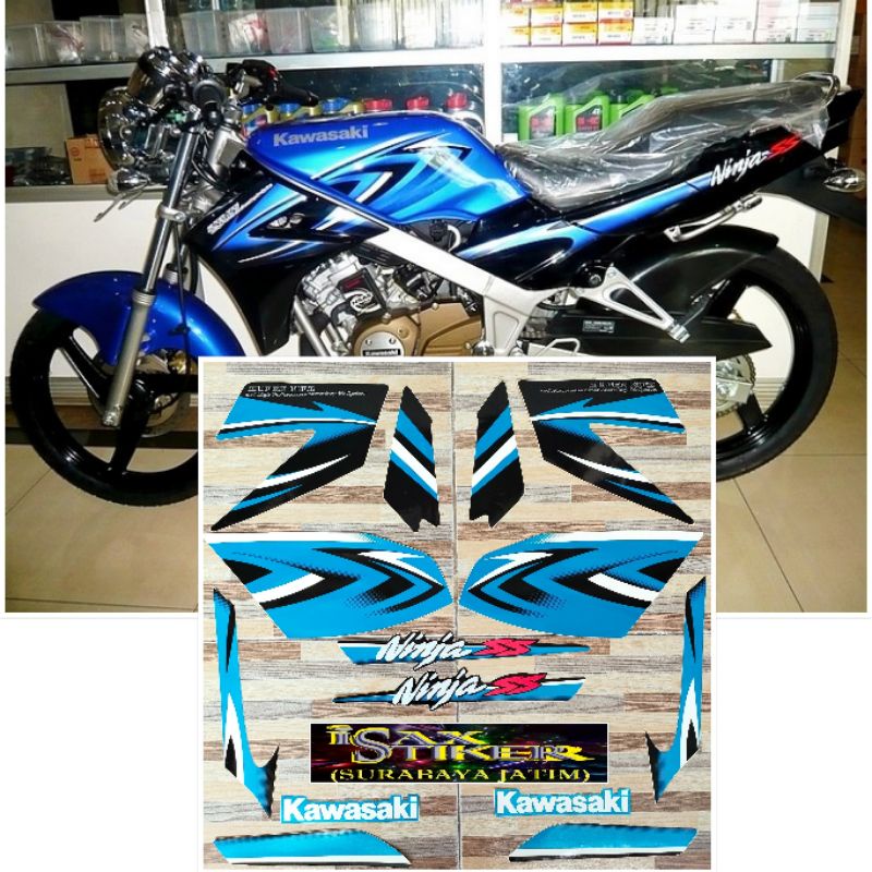 Jual striping original Kawasaki ninja ss hitam biru tahun 2011 2012 ...