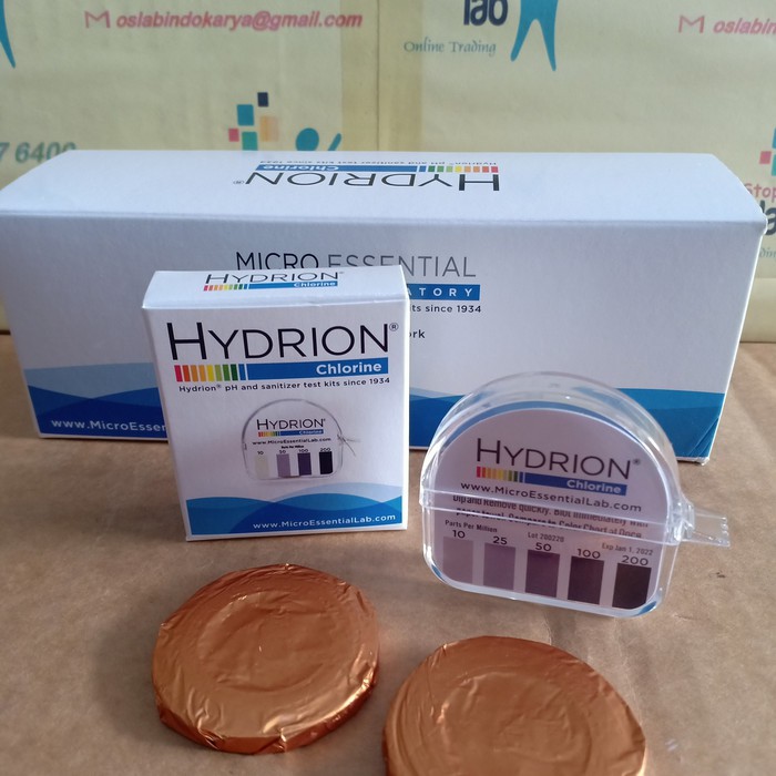 Jual Hydrion CM 240 Chlorine test paper 10-200 ppm / klorin tes paper ...