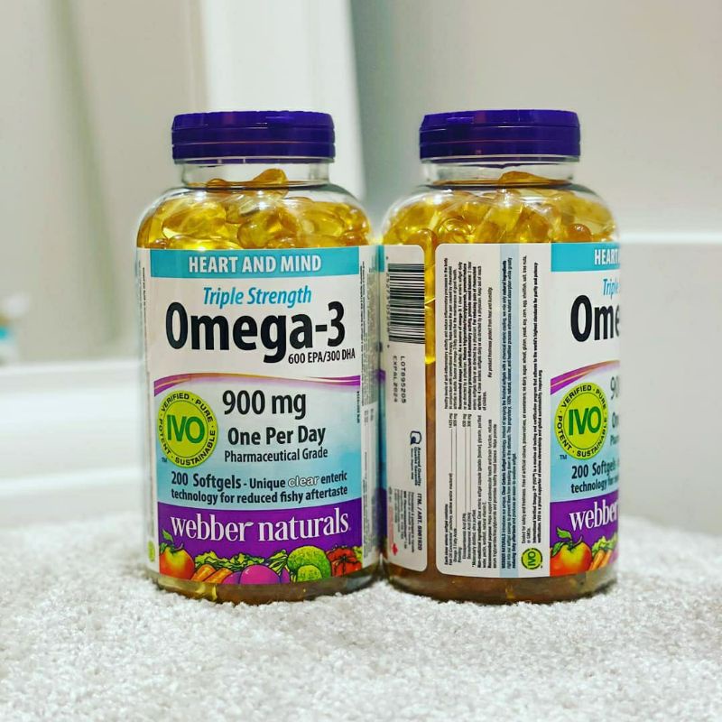 Jual WEBBER NATURALS Vitamin OMEGA 3 Triple Strength 900mg 200 softgels ...