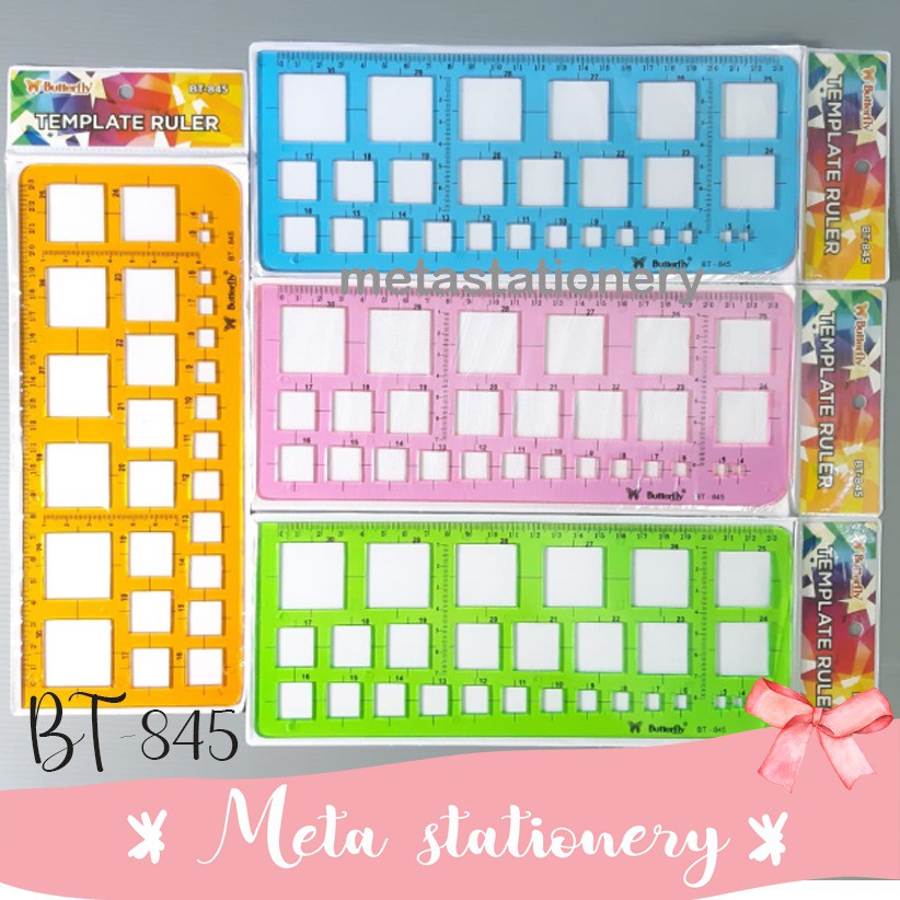 Jual Template Ruler / Penggaris Cetakan BT-845 Butterfly ( Warna Random ...