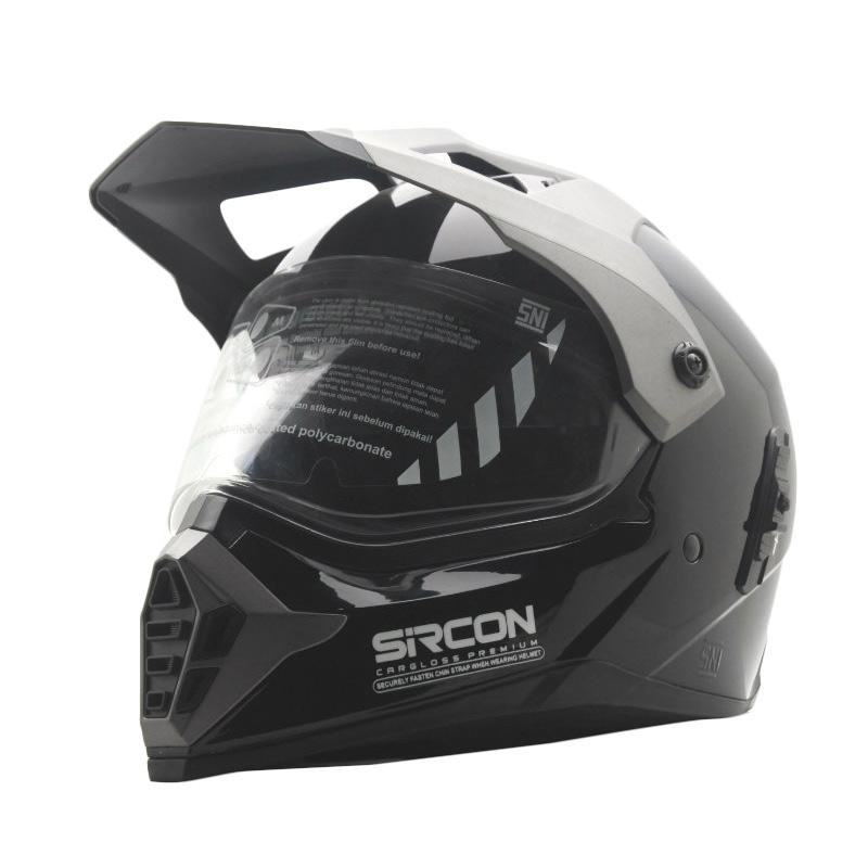 Jual Cargloss Sircon Supermoto Helm Full Face - Deep Black | Shopee ...