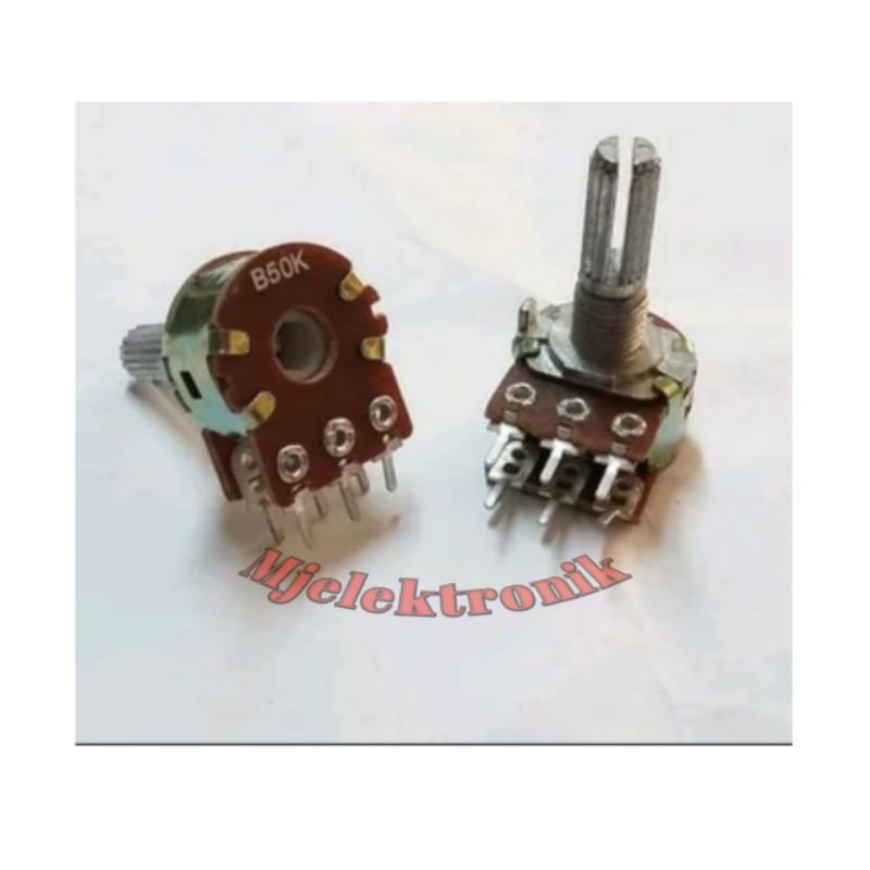Jual Potensio stereo B50K klik 15mm for audio Amplifier potensiometer ...