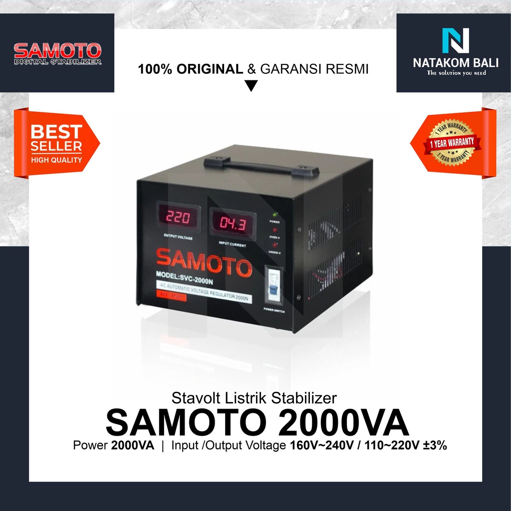 Jual STAVOL MOTOR STABILIZER SAMOTO 2000VA | Shopee Indonesia