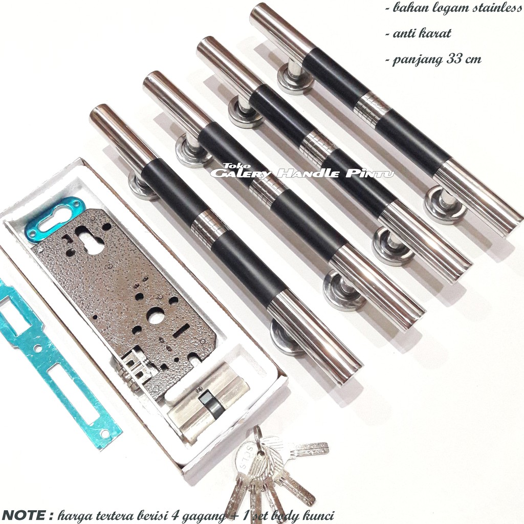 Jual Satu set kunci handle pintu rumah panjang 33 cm / Pegangan pintu 2 ...