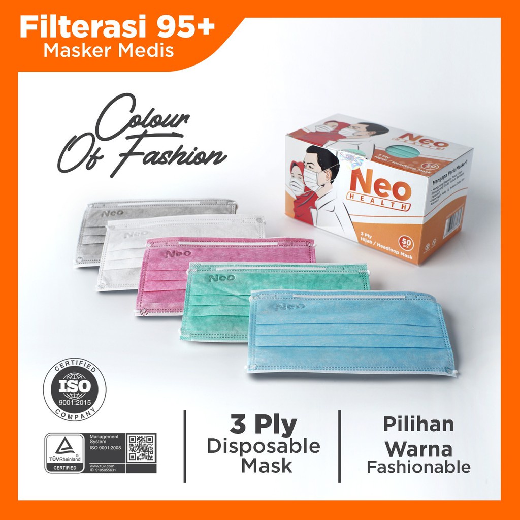 Jual Masker Medis NEO HEALTH Hijab/Headloop 3ply | Shopee Indonesia
