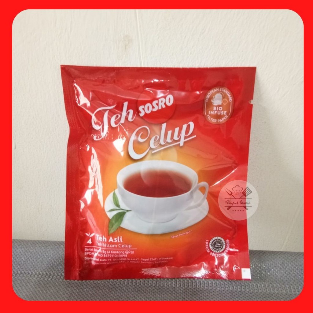 Jual Teh Sosro Celup Teh Asli Kemasan Sachet 8 Gram (Isi 4 Kantong ...