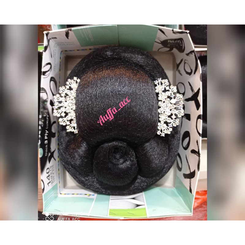 Jual sanggul oval terbaru + tusuk konde pasangan/ konde dewi modern ...