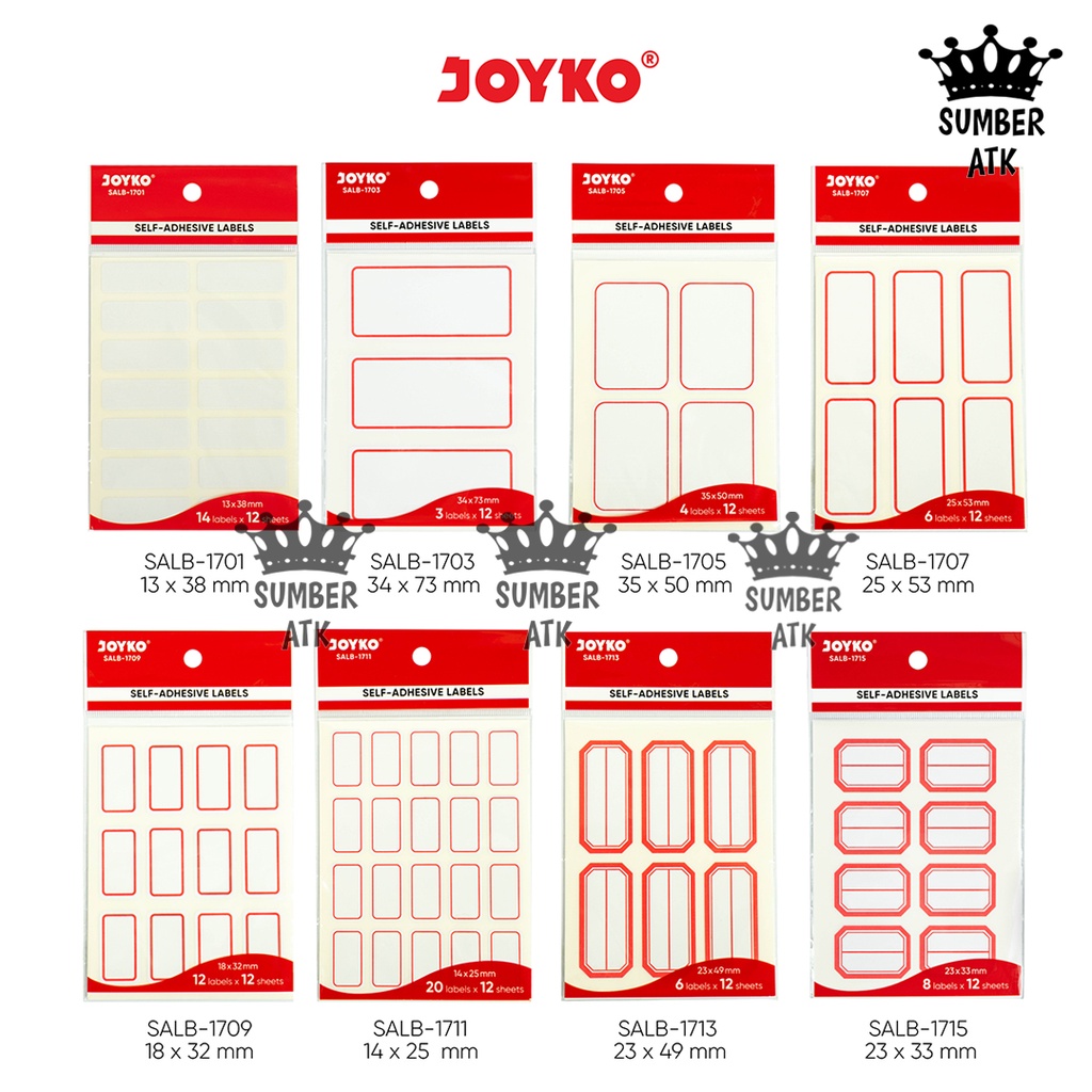 Jual Label Sticker Self Adhesive Labels Joyko SALB | Shopee Indonesia
