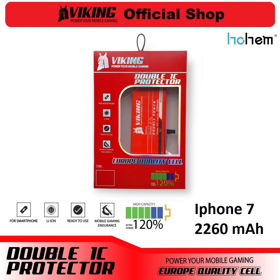Jual Baterai VIKING Double Power for Ip 7 7G Batre Batrai Battery ...