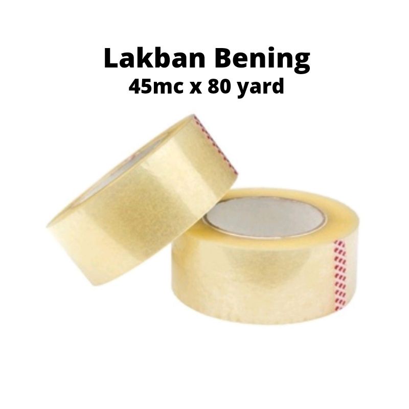Jual LAKBAN / OPP Tape Bening 2 inch murah 45mm x 80 yard (1 roll) | Shopee Indonesia