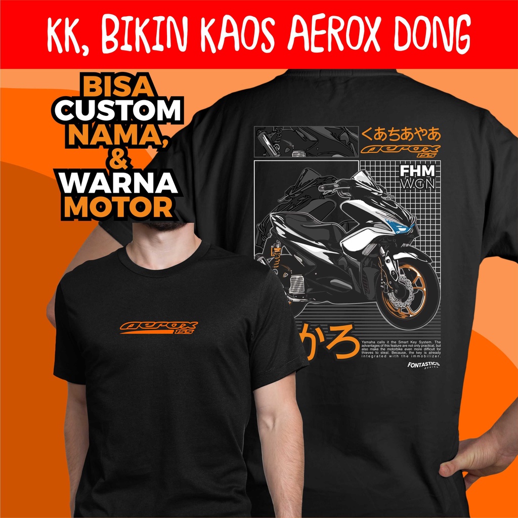 Jual KAOS AEROX 155CC MOTOR YAMAHA BISA CUSTOM NAMA AEROK SUNMORI NIGHTRIDE KAOS JEPANG | Shopee ...
