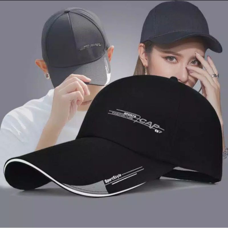 Jual Topi Baseball Outdoor Line Cap Long Visor Topi Lidah Panjang Topi ...