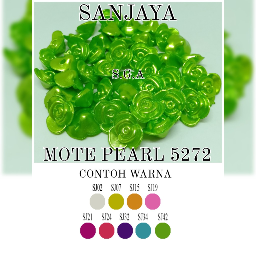 Jual Mote Pearl / Manik Bunga Akrilik / Manik Pearl Bunga Rose / Mote ...