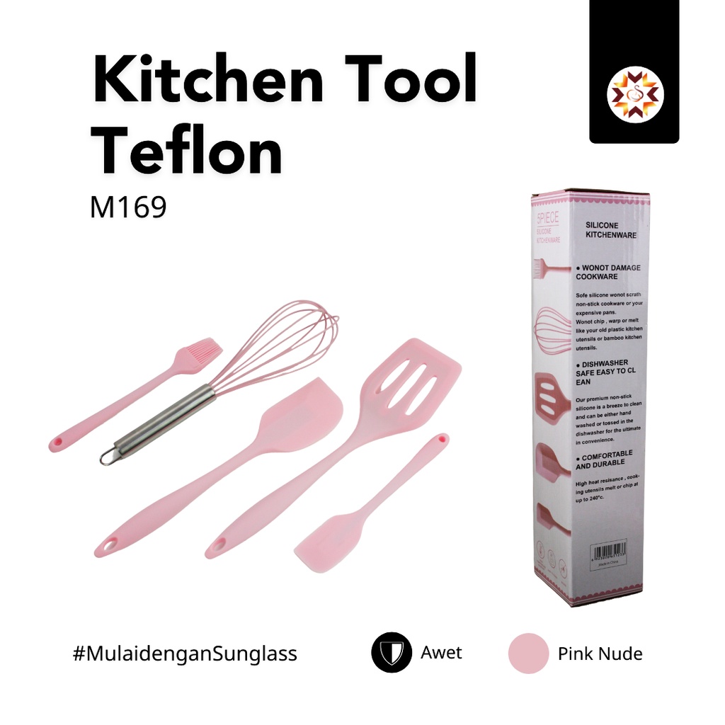 Jual Spatula Set Alat Masak 5 In 1/ Set Spatula Sutil Silikon/ Spatula ...