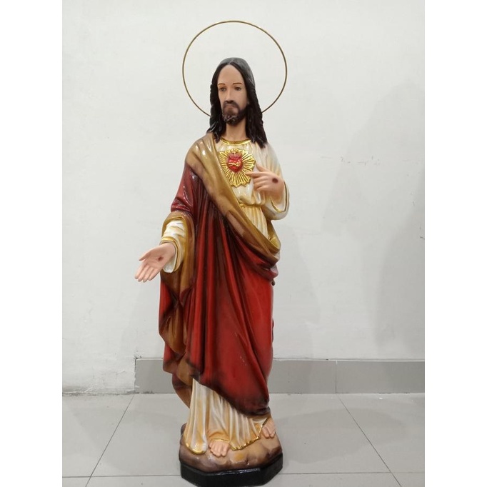 Jual Patung Rohani Tuhan Yesus Hati Kudus Merah 80cm / Include Packing ...