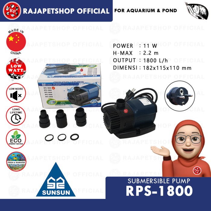 Jual TERBARU ( POMPA AIR ) SUNSUN RPS 1800-5800 SUBMERSIBLE WATER PUMP ...