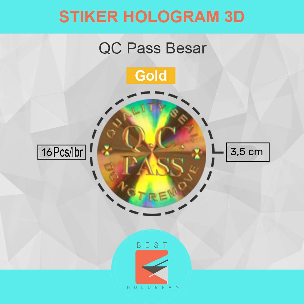 Jual Stiker Hologram 3D QC Passed bulat 3,5 cm - segel rusak motif ...