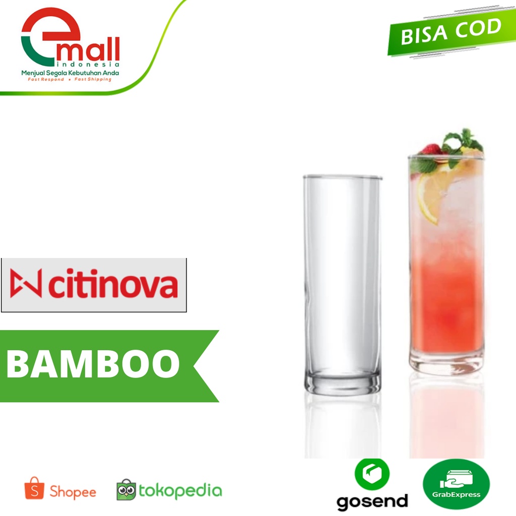 Jual GELAS BAMBOO 6 PCS - Gelas Kaca Tinggi Lurus Bening | Gelas Cafe ...