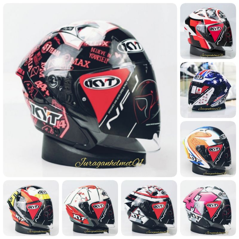 Jual helm half face KYT nfj motif | Shopee Indonesia