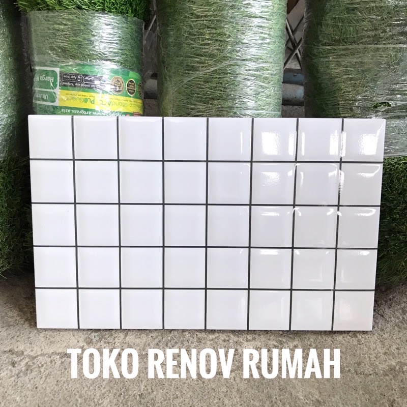 Jual keramik dinding 25x40 motif kotak (glossy)/ keramik dinding putih ... Jual keramik dinding 25x40 motif kotak (glossy)/ keramik dinding putih ...