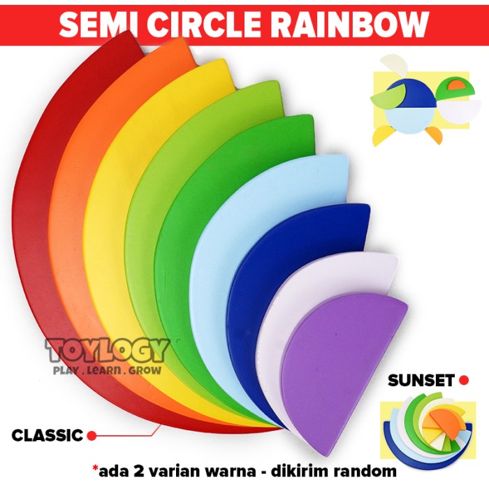 Jual Mainan Kayu Edukasi Anak Semi Circle Block Tower Setengah ...