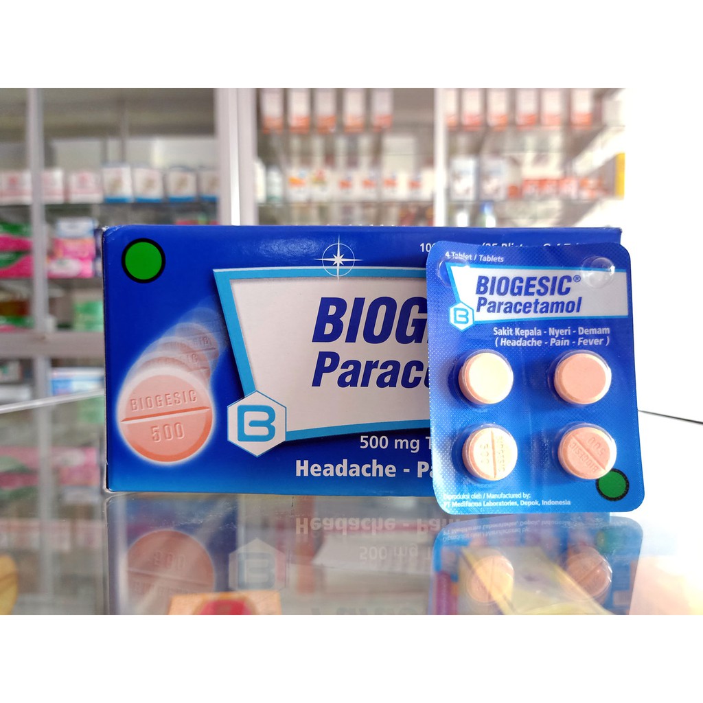 Jual Biogesic Paracetamol 500mg 1 Strip Isi 4 Tablet - Obat Flu Demam ...