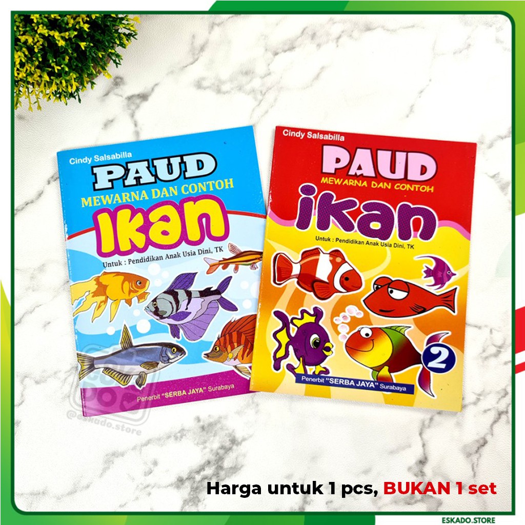 Jual PAUD Mewarna dan Contoh IKAN 1-2 mewarnai Ikan | Shopee Indonesia