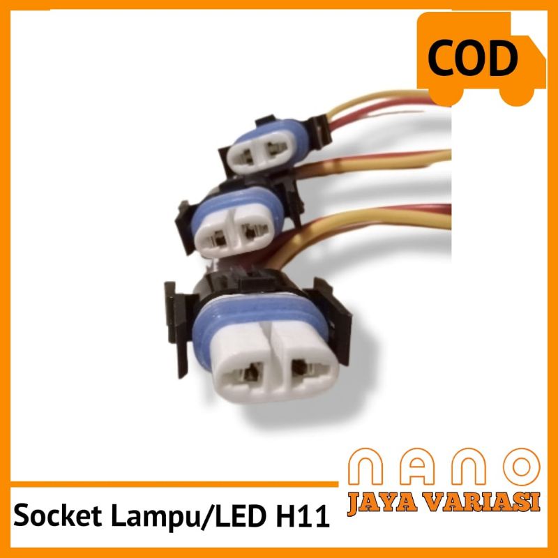 Jual soket fitting lampu h11.h7.hb3.hb4 keramik+kabel | Shopee Indonesia