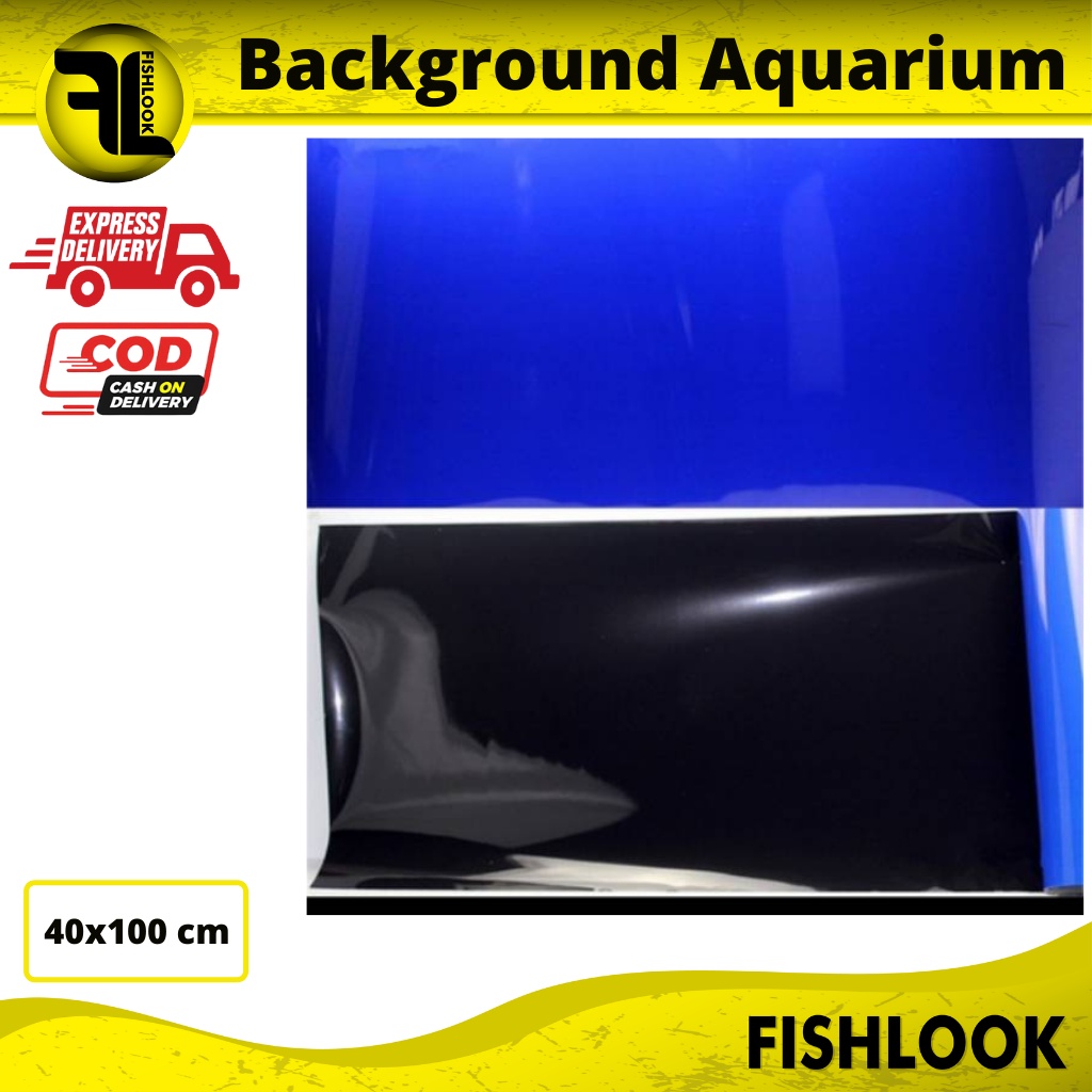 Jual Background Aquarium Polos Biru / Hitam Tinggi 40 cm PERMETER ...