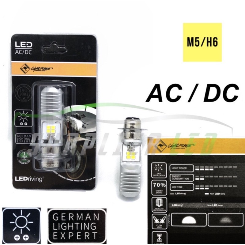 Jual Lampu LED Motor Socket H6 Light Force + Devil Eye PnP | Shopee ...