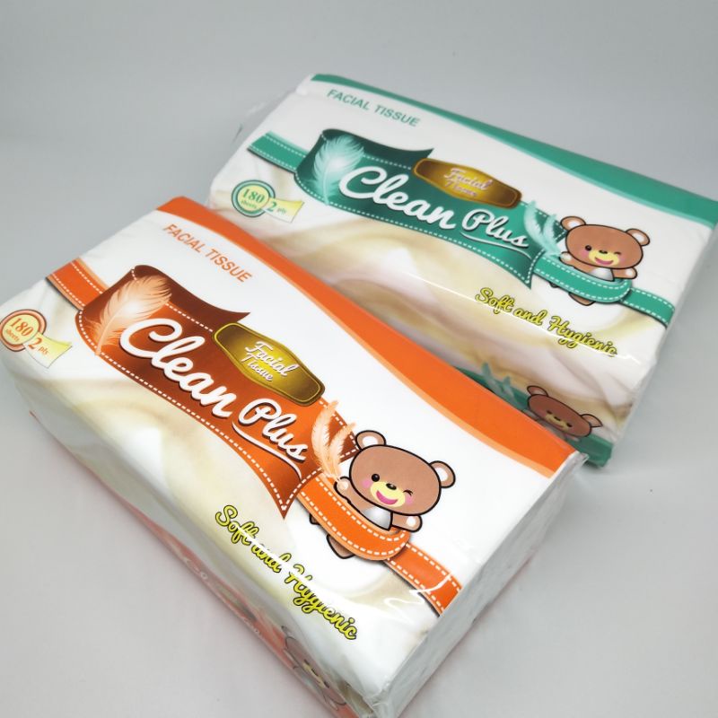 Jual Facial Tissue Softpack Clean Plus 180 sheets Premium Quality. 100% ...