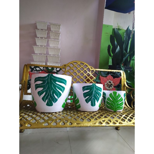 Jual Pot Teracota lukis set 38,30,25cm | Shopee Indonesia