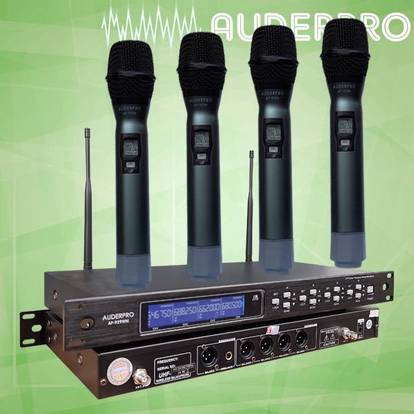 Jual MIC WIRELESS AUDERPRO AP-929WM-4H (Terdiri 4 Mikrofon Genggam ...