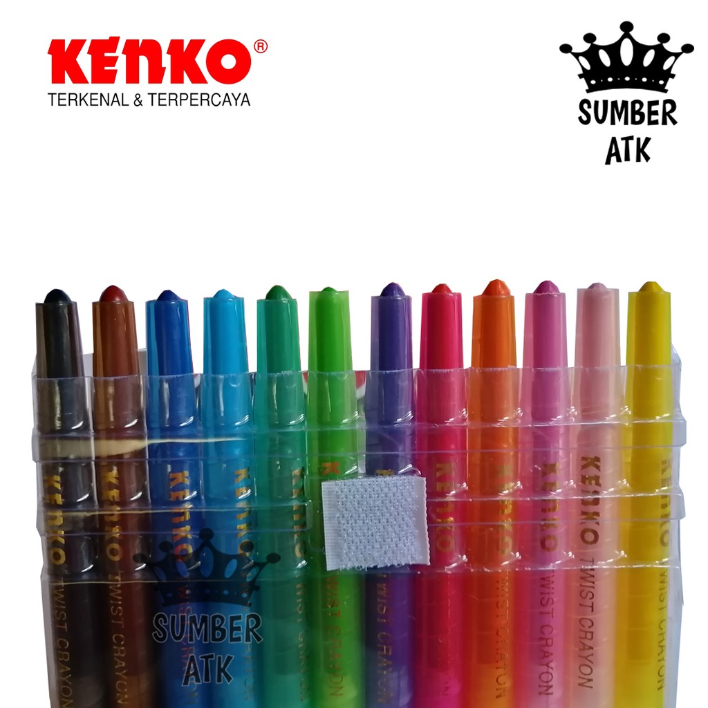 Jual Crayon Kenko 12 Color Twist Crayon Mini ( PVC BAG ) - 1 SET ...