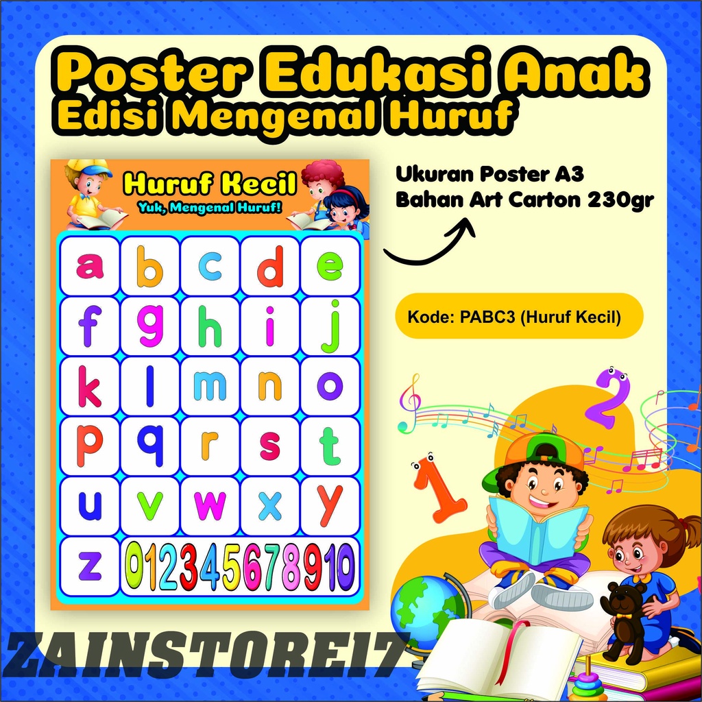 Jual Poster Edukasi Anak - Mengenal Huruf / Poster Alfabet / Alphabet ...