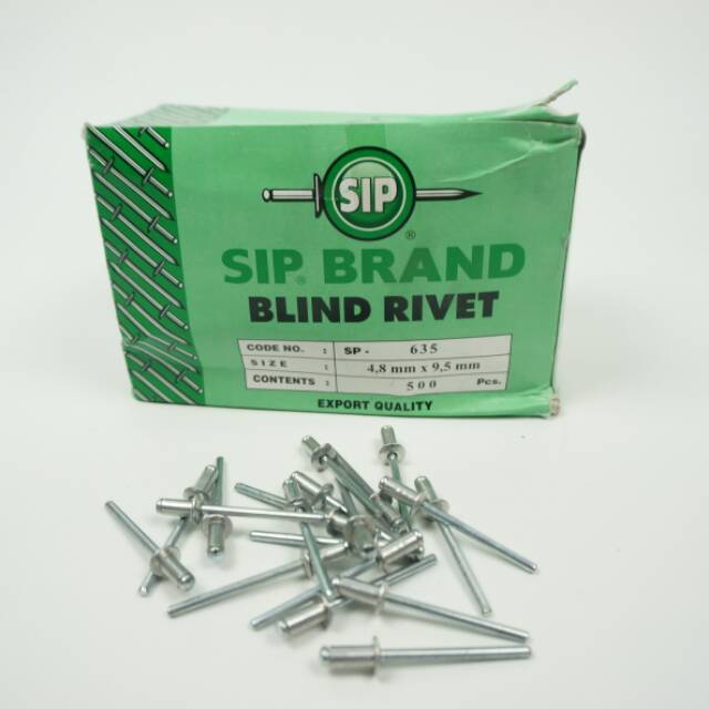 Jual Paku Rivet SIP 635 ukuran 4,8x9,5mm / Blind Rivet / Aluminium ...
