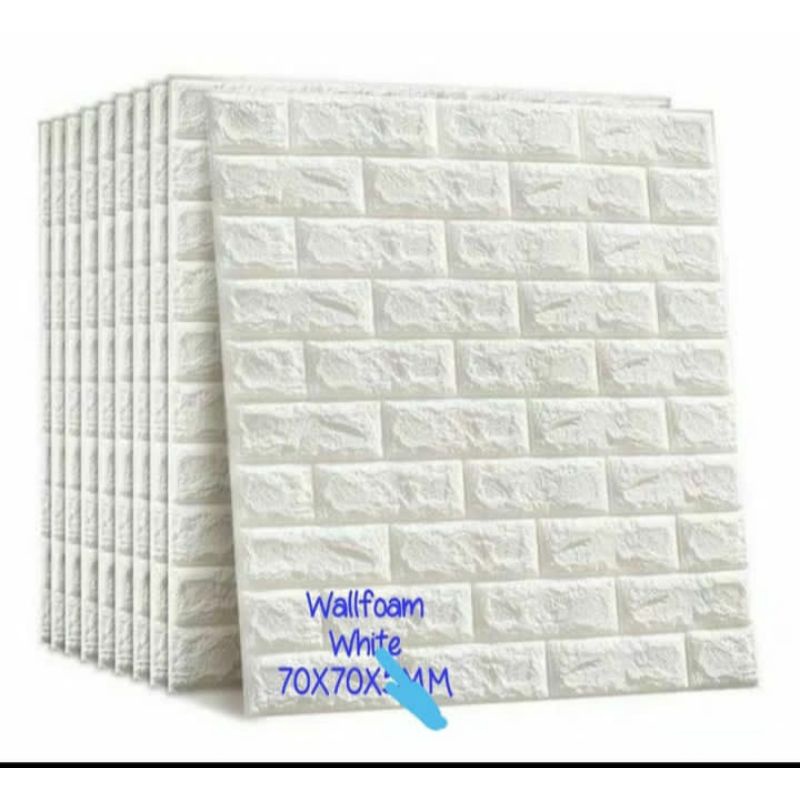 Jual Wallfoam 3D Batu Bata Putih Wallpaper Timbul Dinding 70x70 cm ...