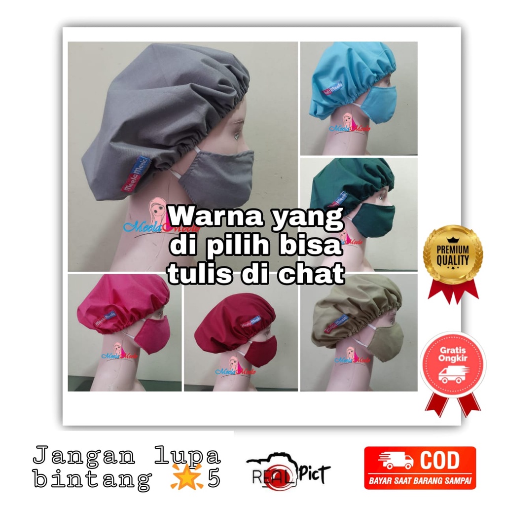 Jual Topi Operasi Surgical Cap Topi Chef Koki Masak Topi Pekerja Pabrik ...