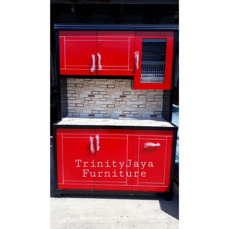 Jual Lemari Sayur Dapur 3 Pintu Kayu (GRATIS SOUVENIR) Melamic duco ...