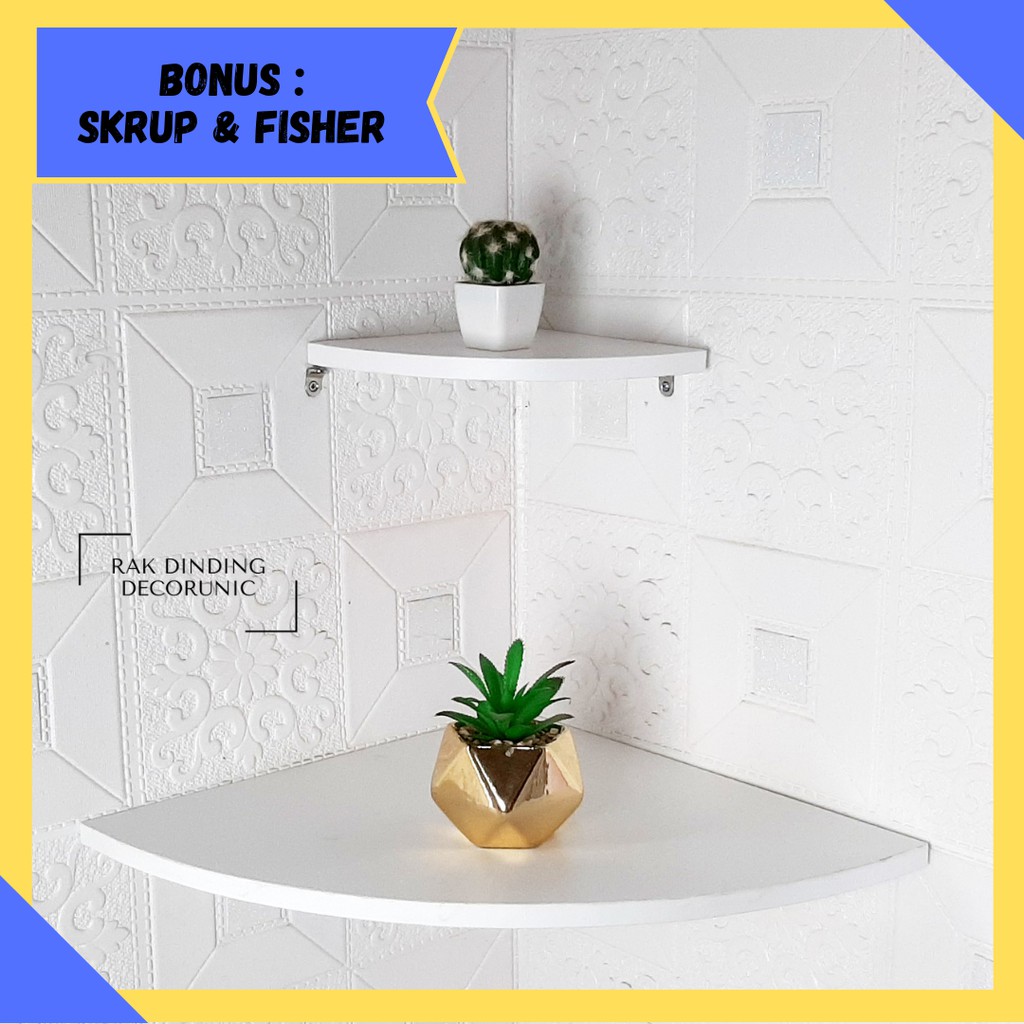 Jual Rak Sudut Dekorasi Dinding 20,30cm Rak Sudut Siku Hiasan Dinding ...