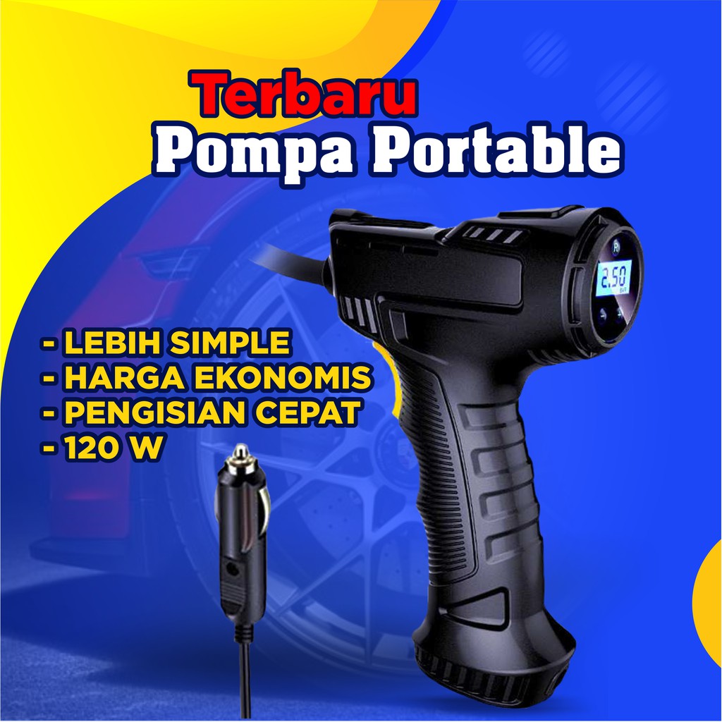Jual Inflator Pompa Mobil Pompa Ban Mobil Tire Pump 120W Pompa Mobil ...