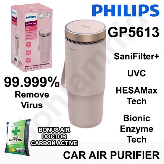 Jual PHILIPS Car Air Purifier GoPure GP5613 Pink Pembersih Udara Mobil ...