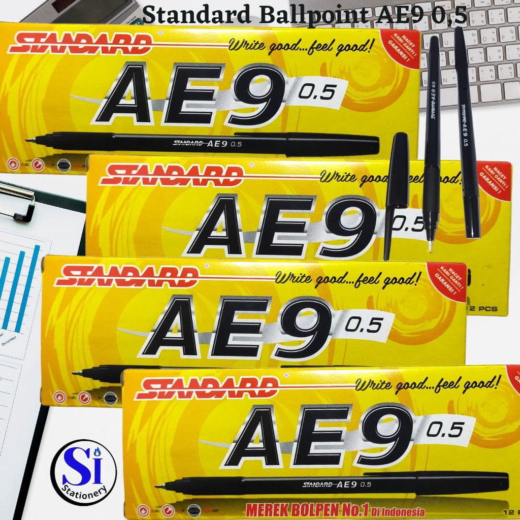 Jual Pulpen Standard AE9 0,5mm Asli/ Standard Pen AE9 0,5mm Original Per Lusin | Shopee Indonesia