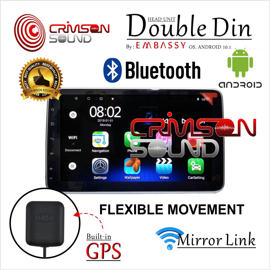 Jual HEAD UNIT EMBASSY ANDROID 10 Inch FLEXIBLE MOVEMENT SUN | Shopee ...