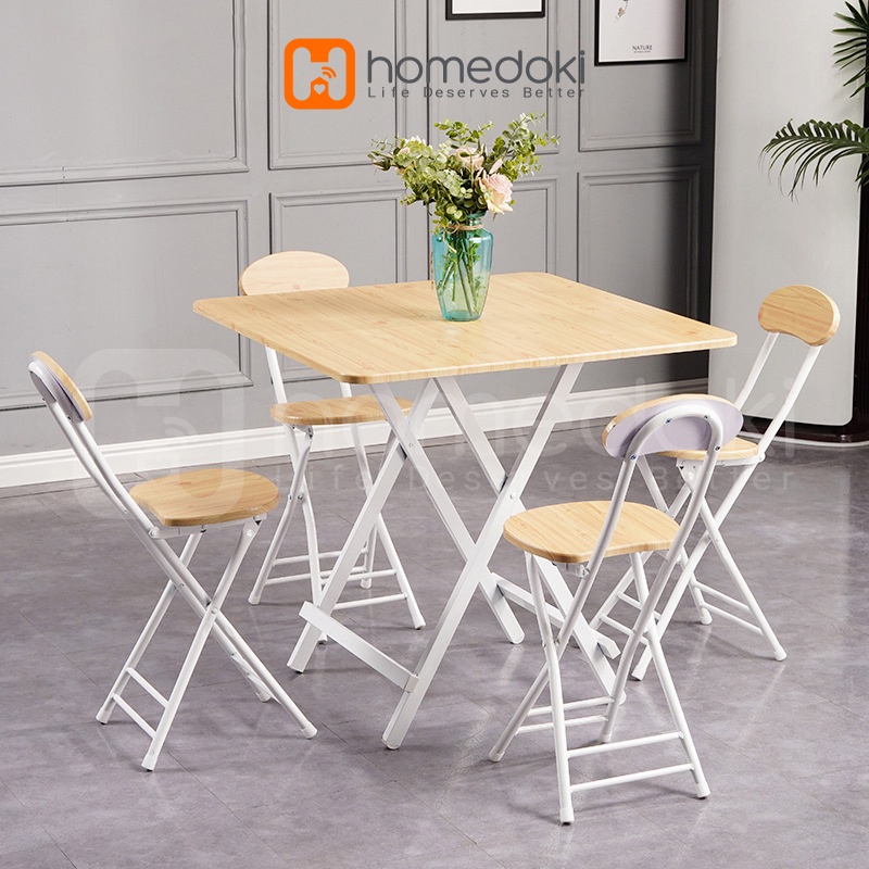 Jual Homedoki Meja Lipat Ukuran 80x80x75 / Meja Makan Lipat / Meja Lipat Kayu / Meja Makan ...
