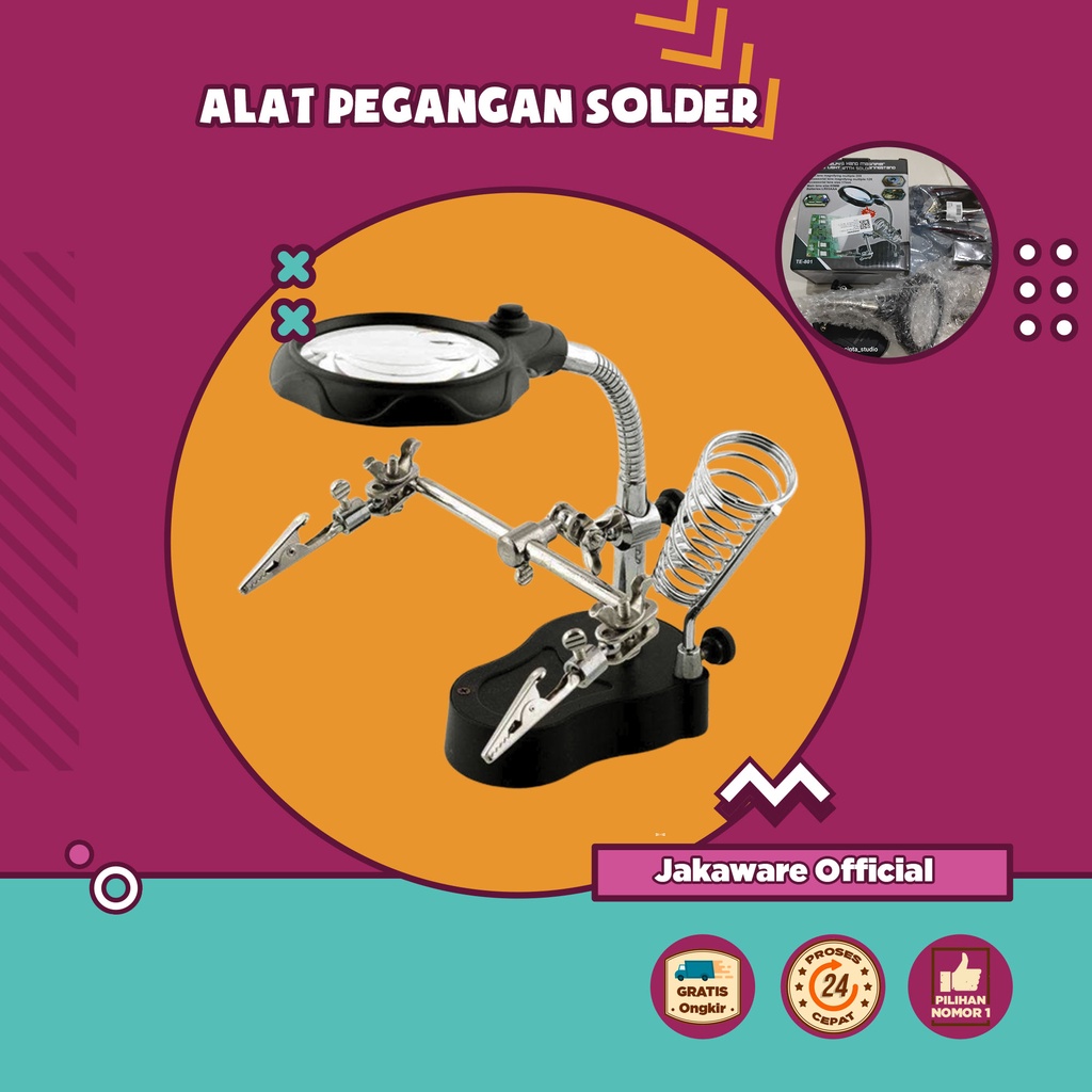 Jual ALAT PEGANGAN SOLDER HELPING HAND KACA PEMBESAR LISTRIK STAND ...
