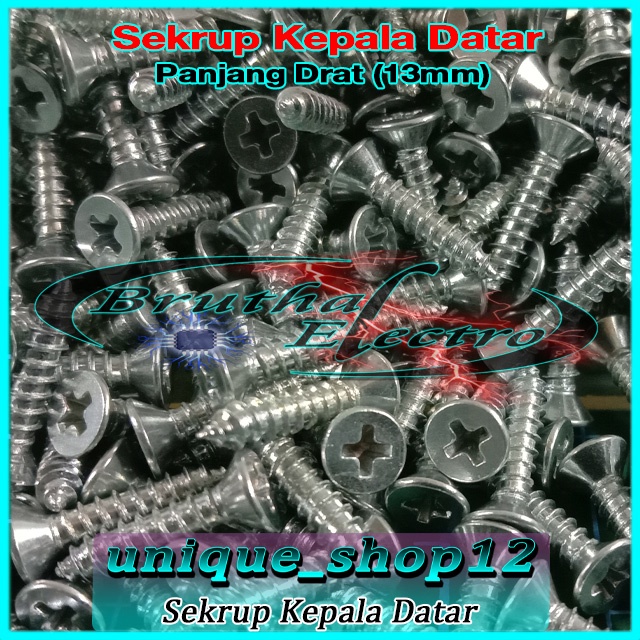 Jual Baut Sekrup JF Isi 100Biji 1/2" Kepala Datar Obeng Kembang Multifingsi | Shopee Indonesia