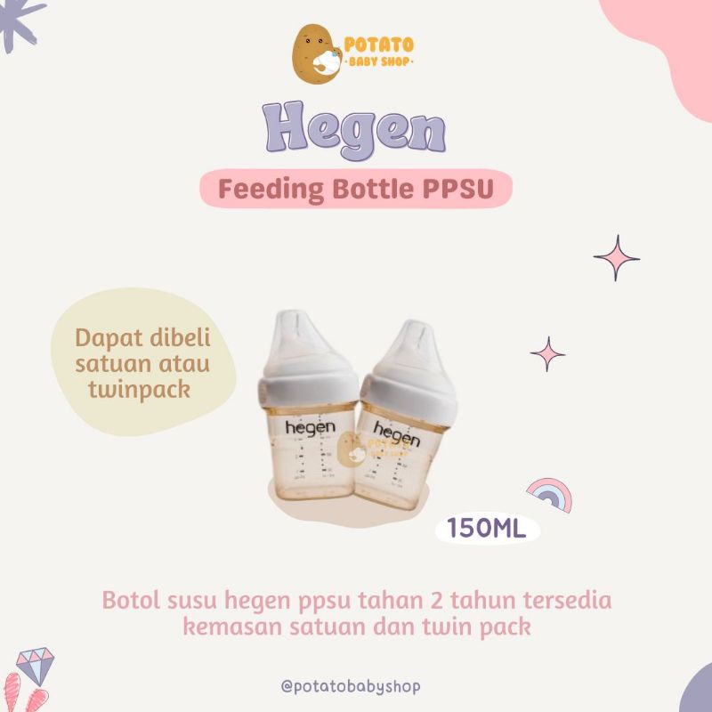 Jual Hegen Feeding Bottle PPSU 150ml 1 & 2-pack / Botol Susu Hegen | Shopee Indonesia