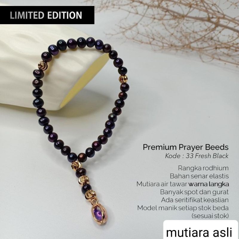 Jual tasbih mutiara hitam original berkualitas bersertifikat model ...